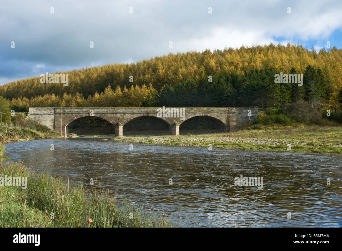 The stone road bridge over the Whiteadder River at Ellemford in the ...