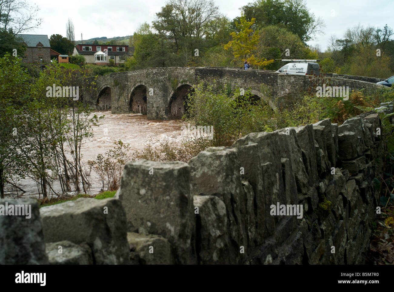 The bridge at Llangynidr near Crickhowell Powys Wales spanning the ...