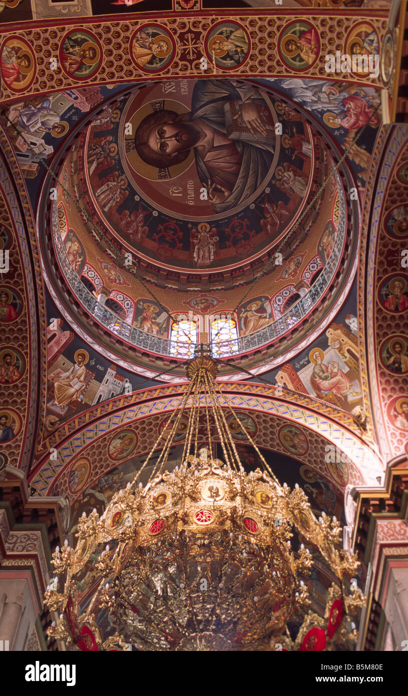 Cupola and pillars of the Agios Minas church Heraklion Iraklion Crete ...