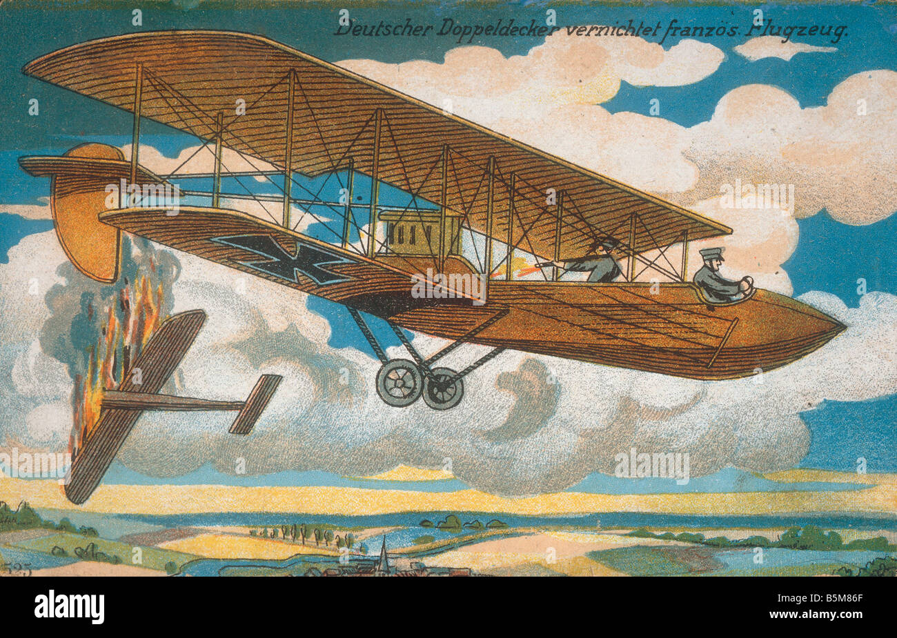 2 G55 B1 1916 4 German biplane attacks WWI 1916 History World War I ...