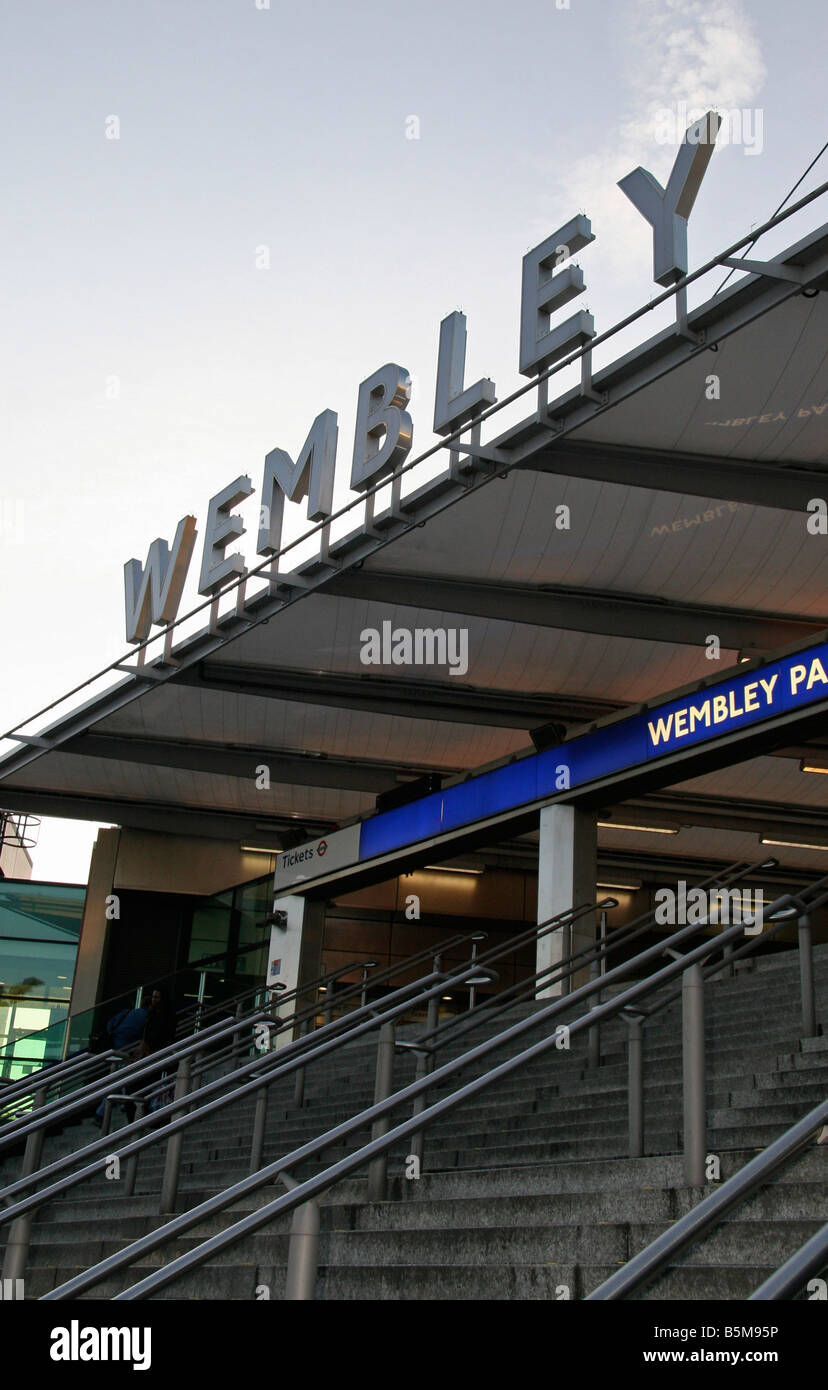 Wembley Park Underground Tube Station outside Wembley Stadium, West ...