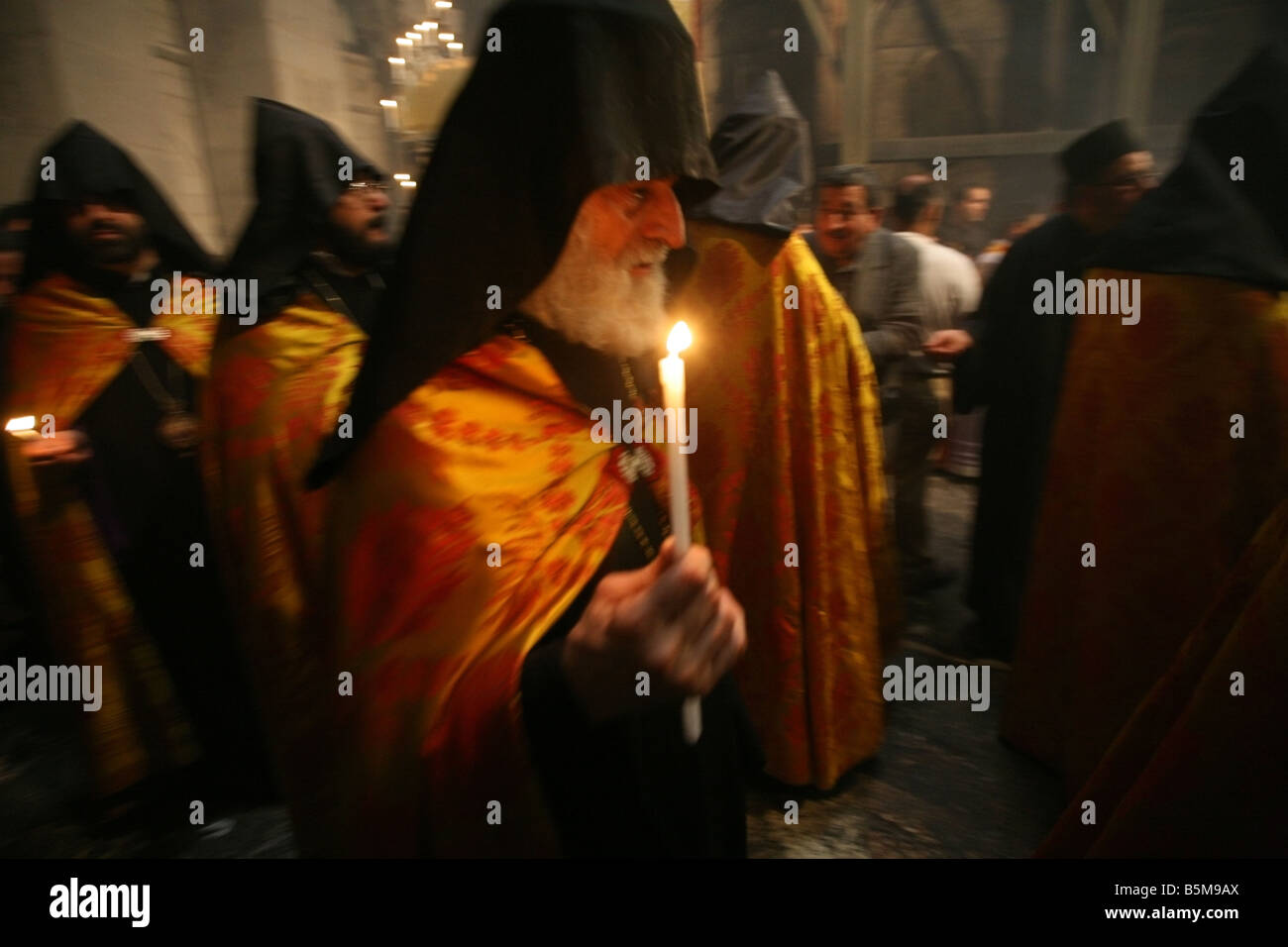 Holy Fire saturday at christ thomb jerusalem Stock Photo - Alamy