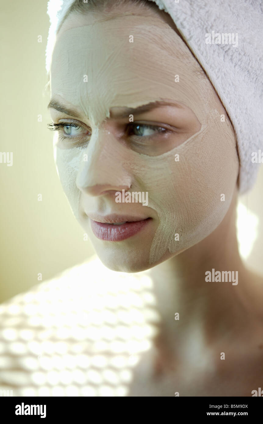 A woman with a facial mask Stock Photo - Alamy