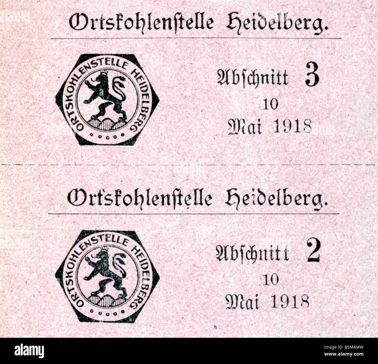 2 G75 L1 1918 2 E Coal Ration Card World War I Germany History Germany ...