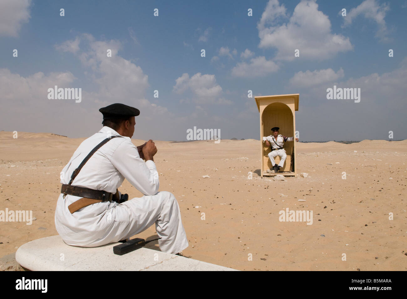 Tourist police at guard in Sakara plateau Egypt Stock Photo - Alamy