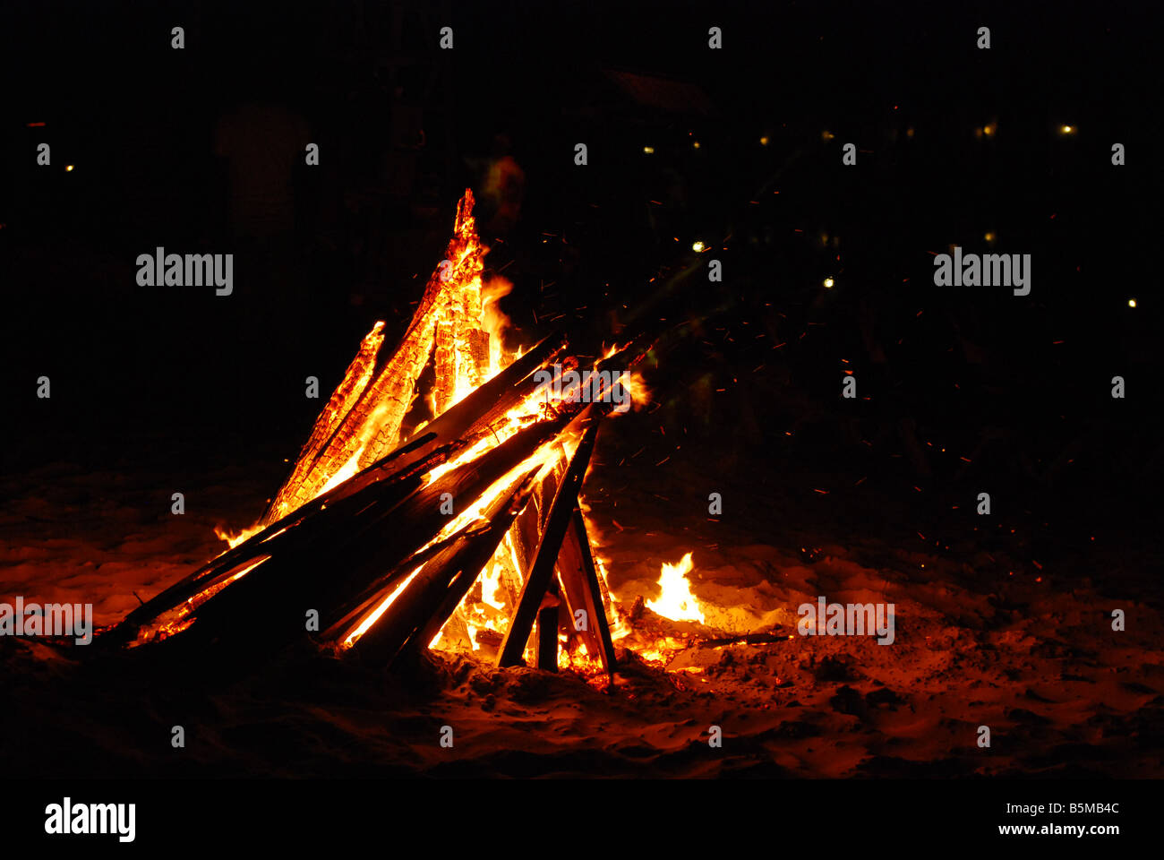 Night Beach Party Fire