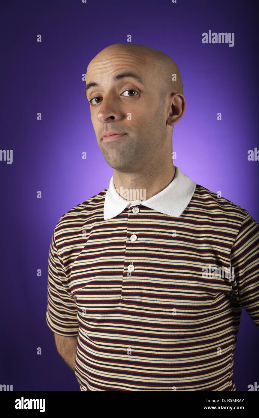 Portrait of bald young man Stock Photo - Alamy
