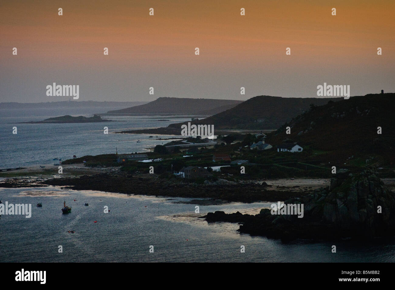 Looking towards New Grimsby at sunset. Island of Tresco, Isles of ...