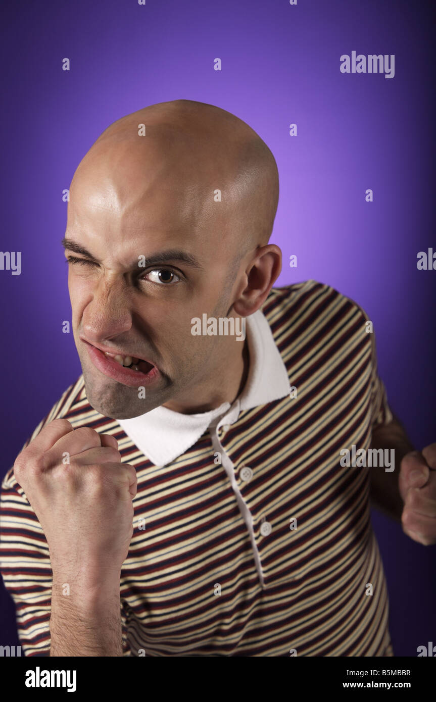Portrait of bald young man Stock Photo - Alamy