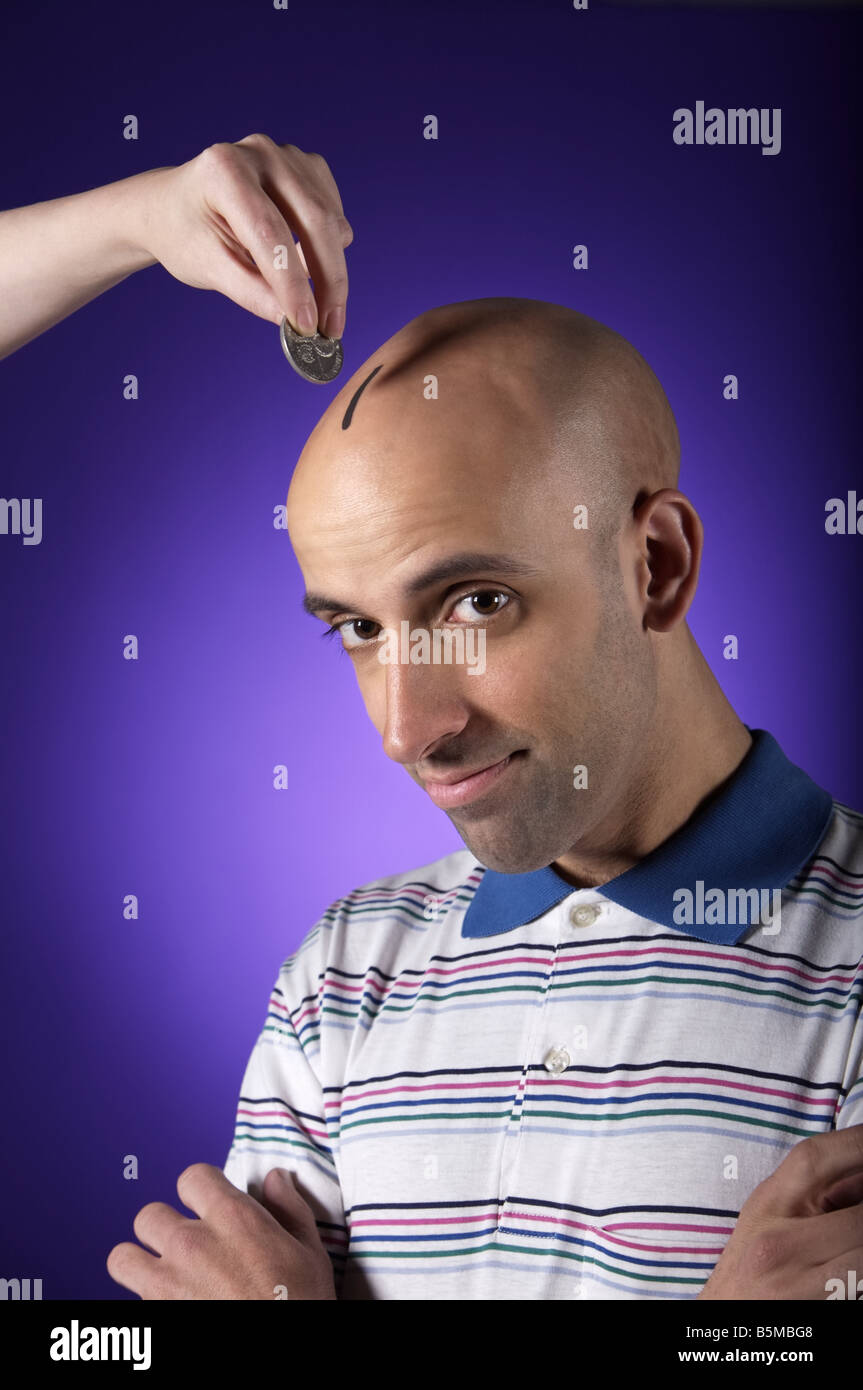 Portrait of bald young man Stock Photo - Alamy