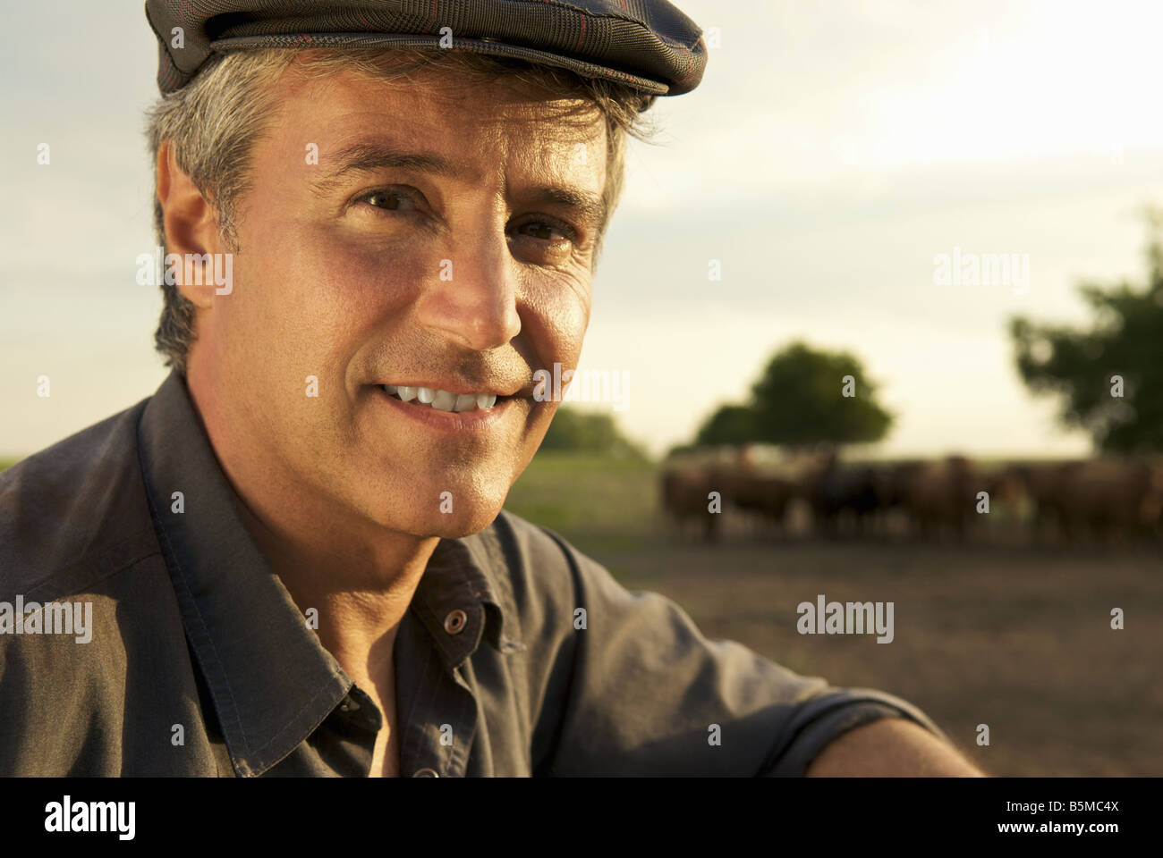 Man on a ranch Stock Photo - Alamy