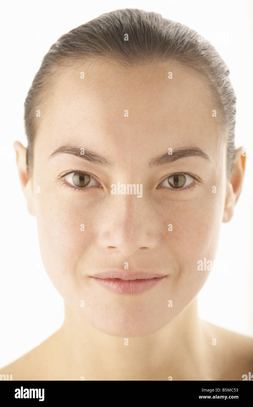 A woman with a clean face Stock Photo - Alamy