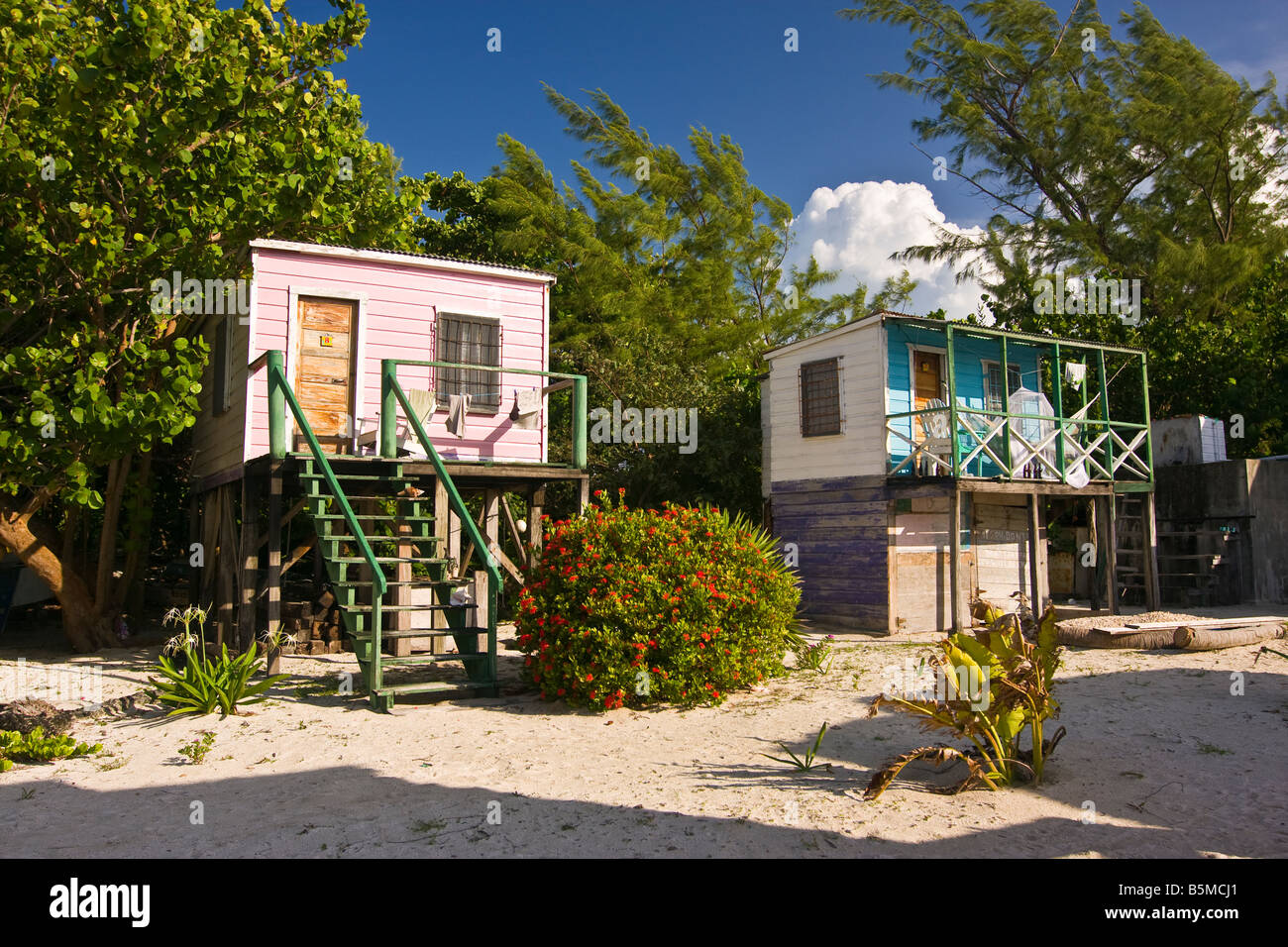 CAYE CAULKER, BELIZE - Cabins, at Ignacio s Beach Cabins Stock Photo ...