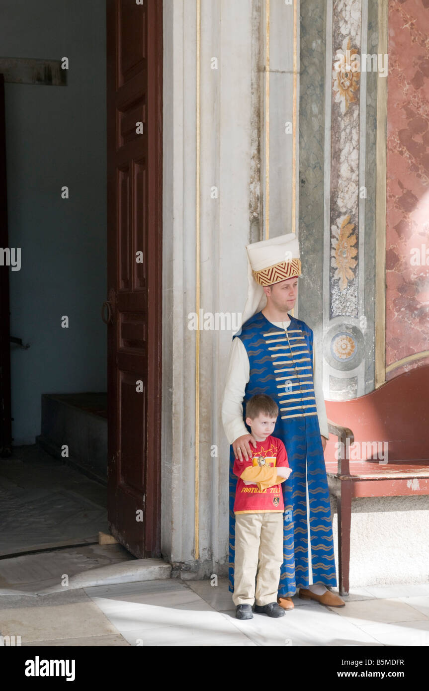 Turkey Istanbul Topkapi Palace traditionally dressed guard Stock Photo ...