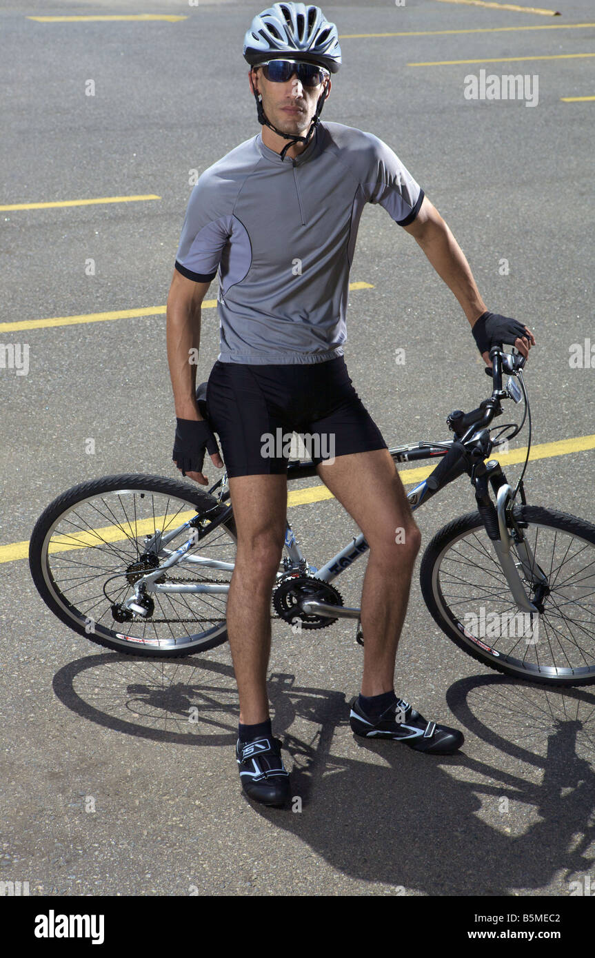 A man with a mountain bike Stock Photo - Alamy