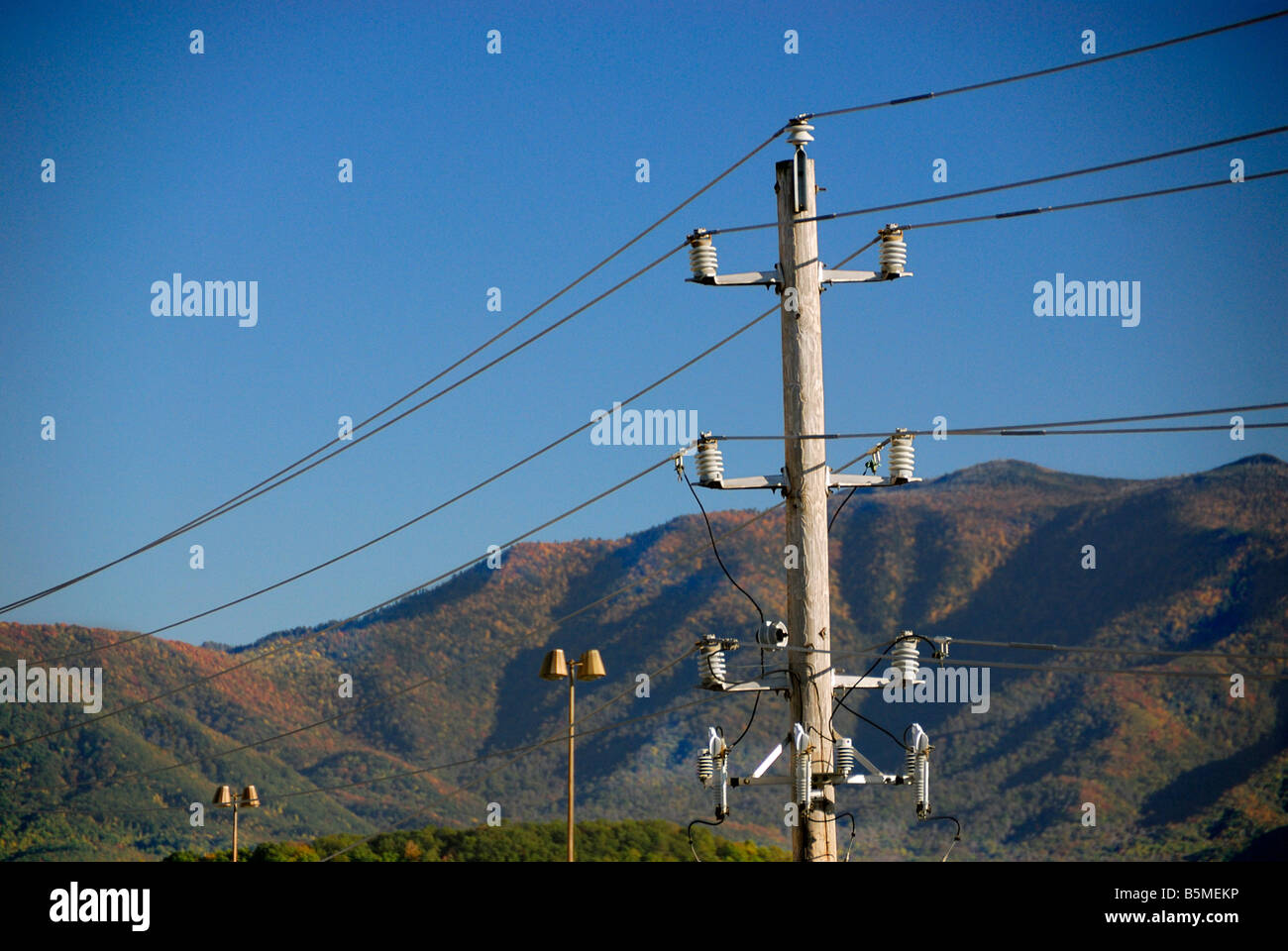 Utility Lines near Pigeon Forge Tennessee, in the Great Smokey ...
