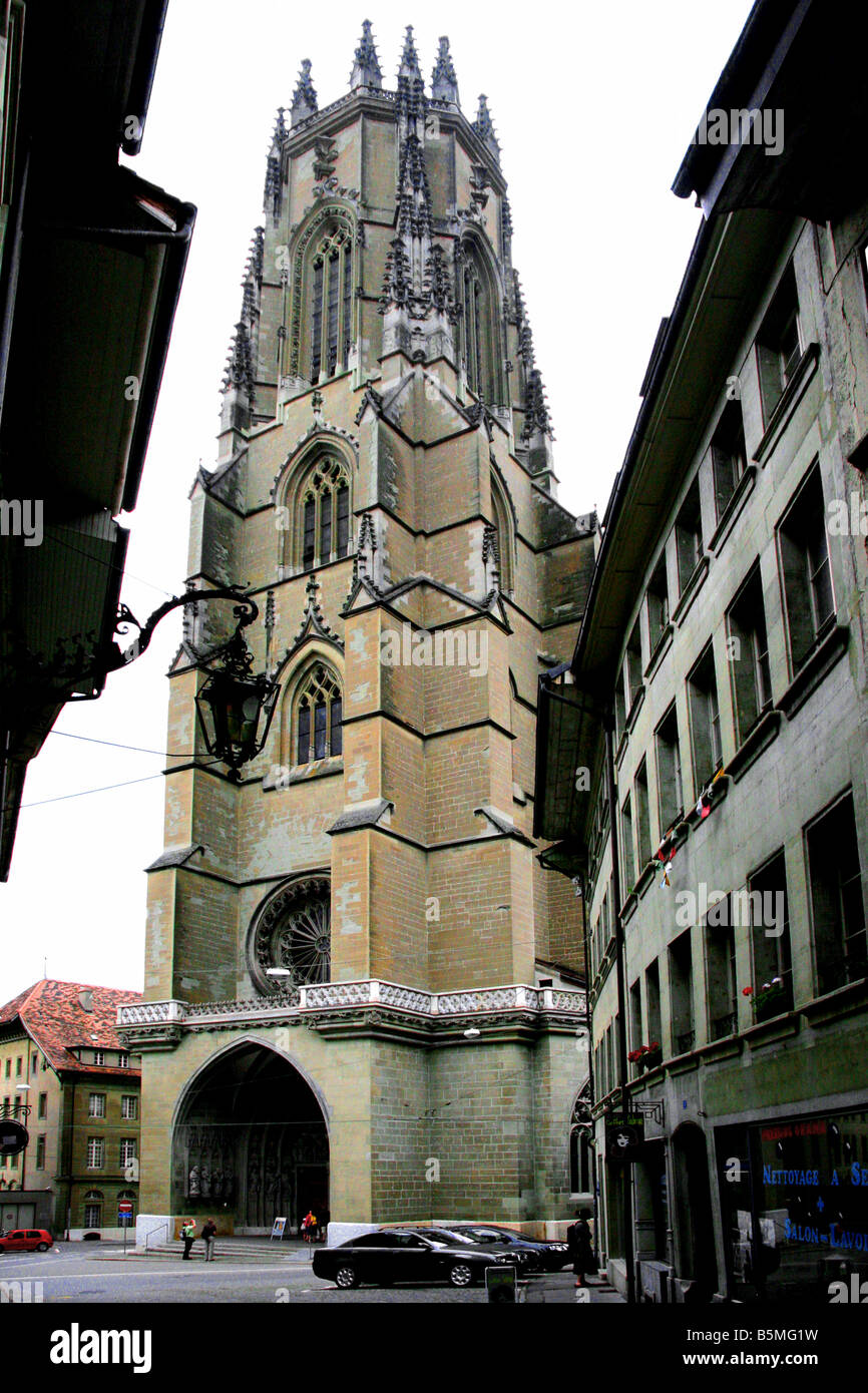 Fribourg.The Cathedral.(Bell Tower Stock Photo - Alamy