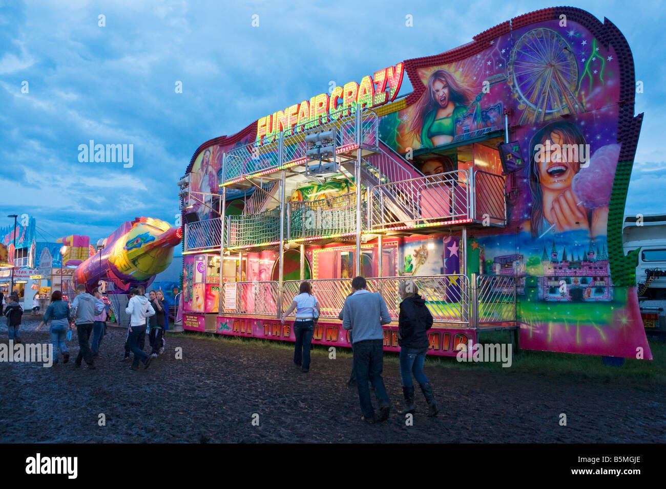 'Funfair Crazy' funhouse fairground ride at a fun fair (specifically at ...