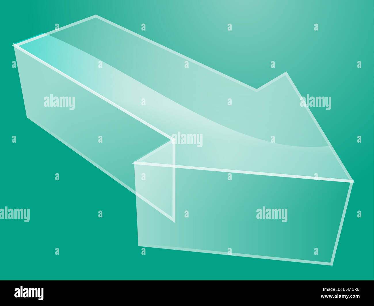 Illustration of a 3d translucent arrow pointing right Stock Photo - Alamy