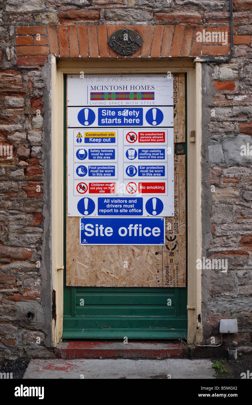 Building site mandatory rules and regulation regs sign and information ...