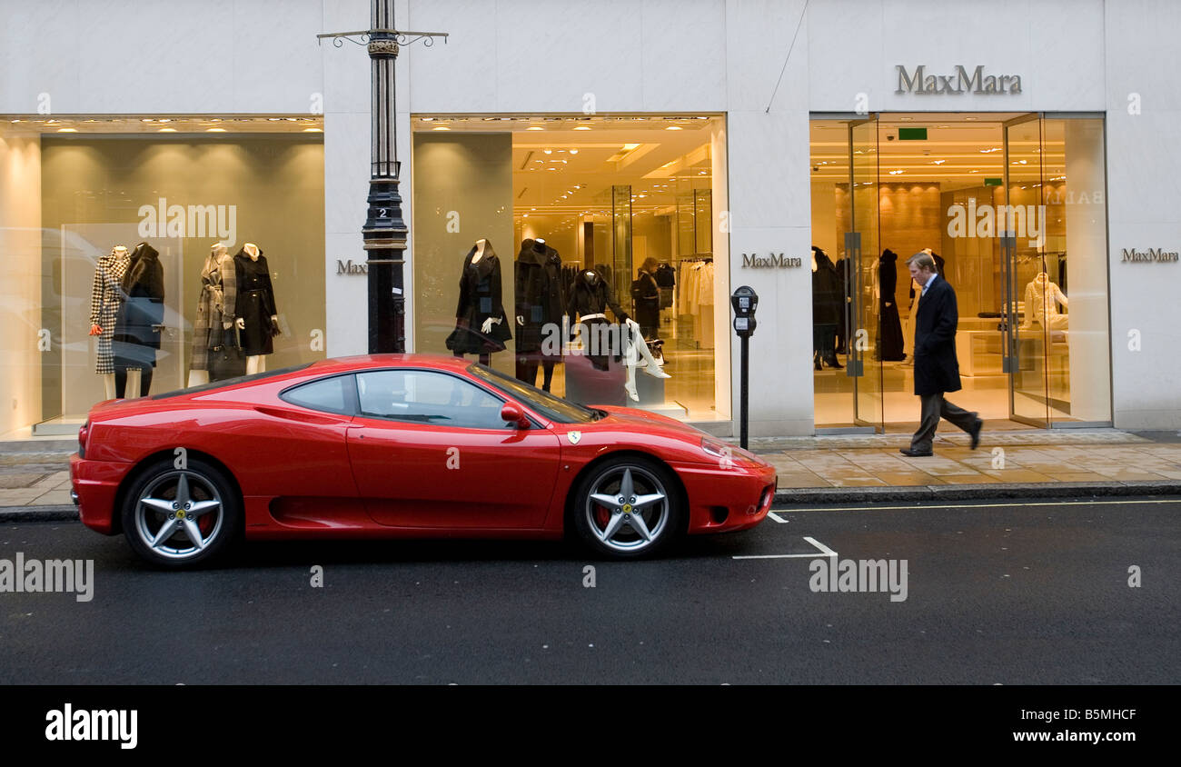 Ferrari parked in new bond street London England Britain UK Stock Photo ...