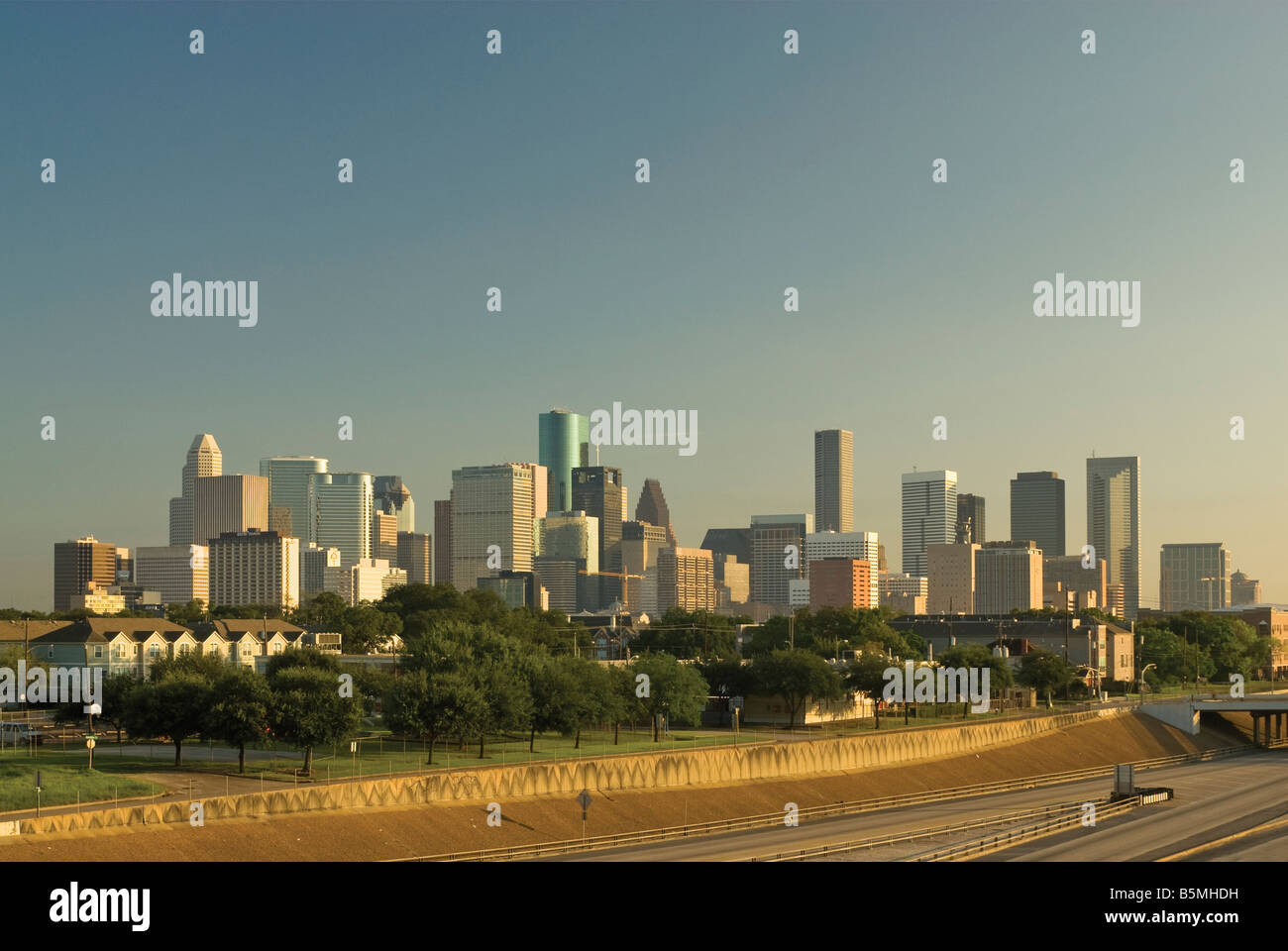 Downtown skyline at sunrise Houston Texas USA Stock Photo - Alamy