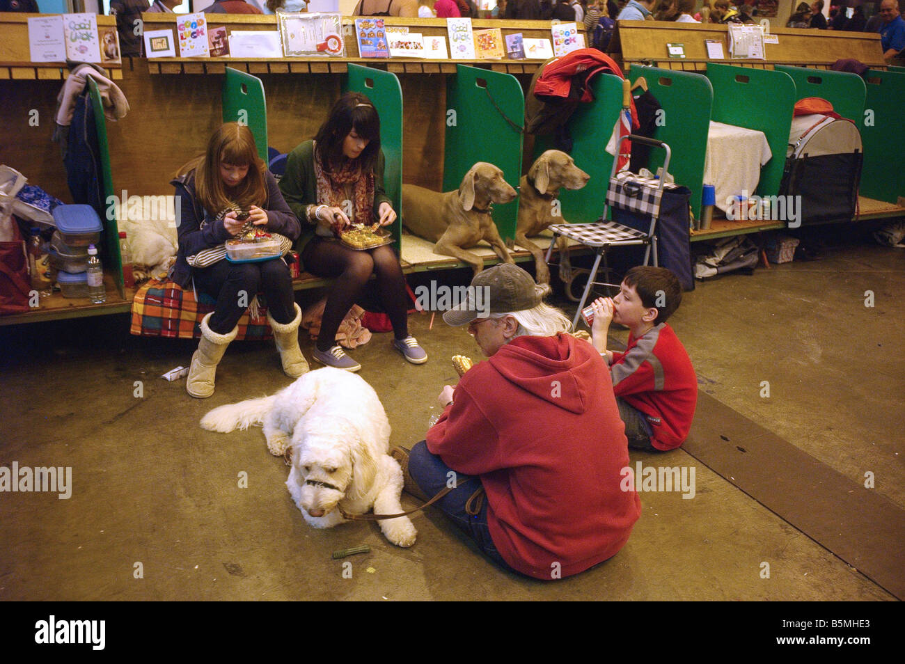 The annual Discover Dogs Show at Earls Court a family group sitting ...