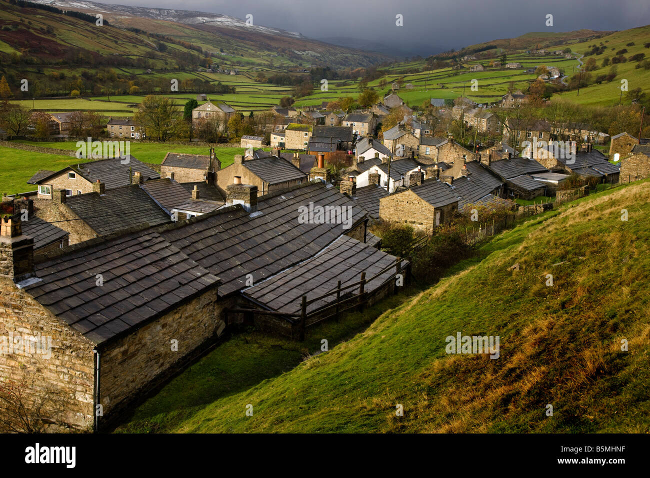 Gunnerside Swaledale Yorkshire Dales National Park November storm ...