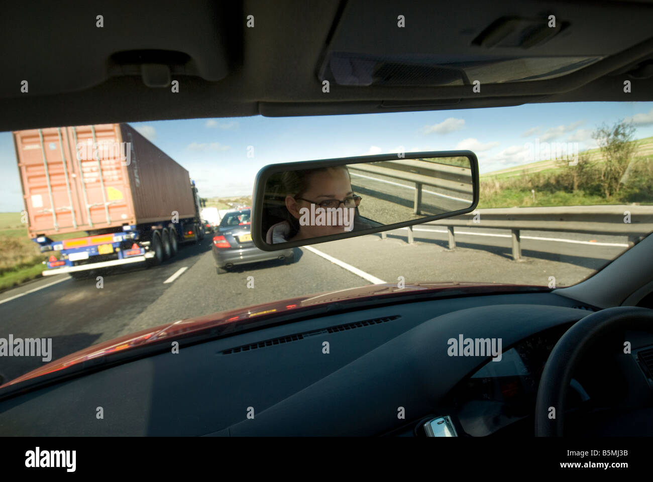 Car motorway view rear hi-res stock photography and images - Alamy