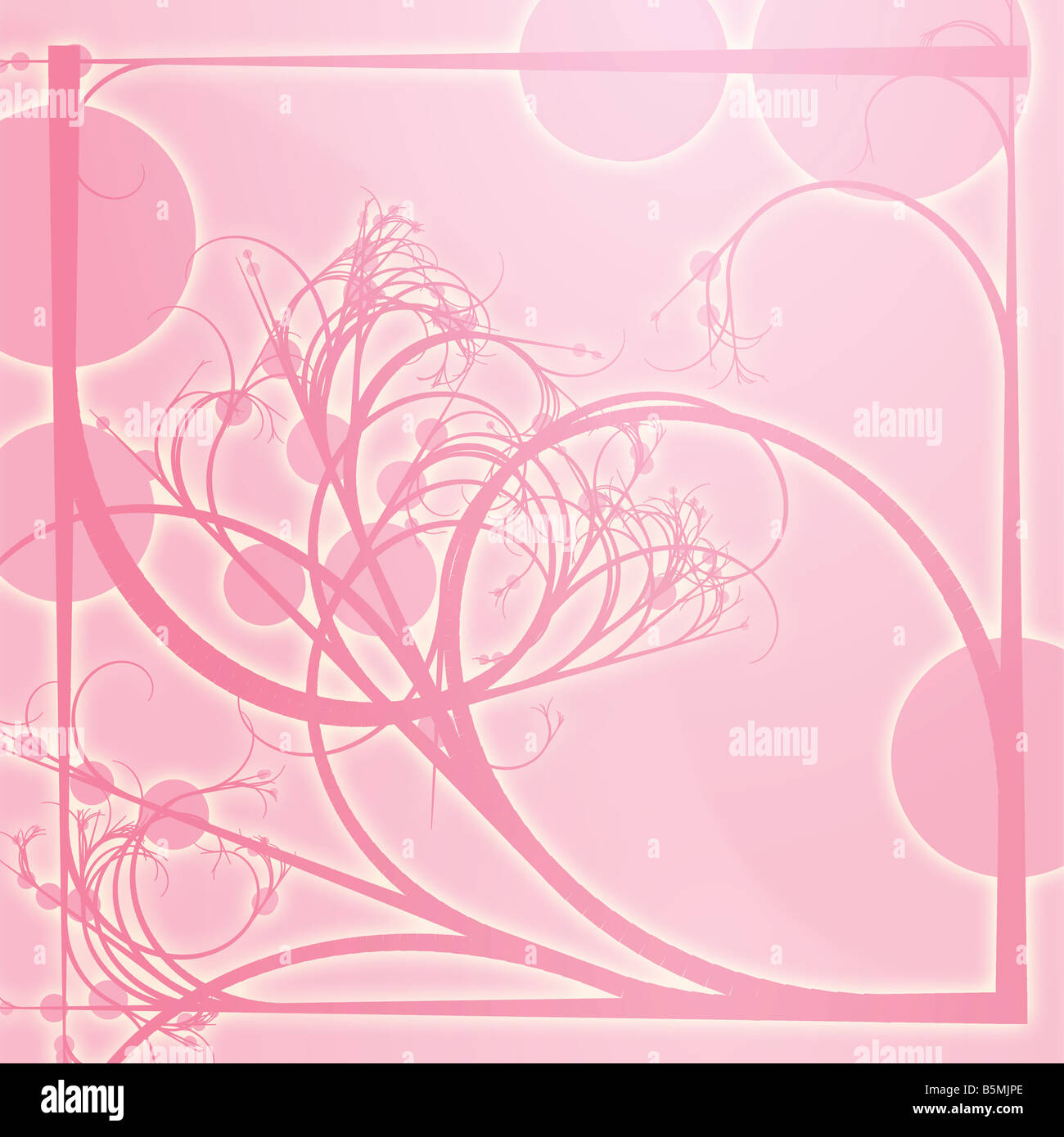 Illustration of floral border frame with swirly designs Stock Photo - Alamy