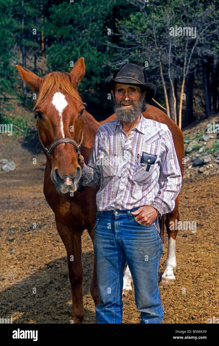 1, one, adult man, elderly man, old man, cowboy, eye contact, cowboy ...