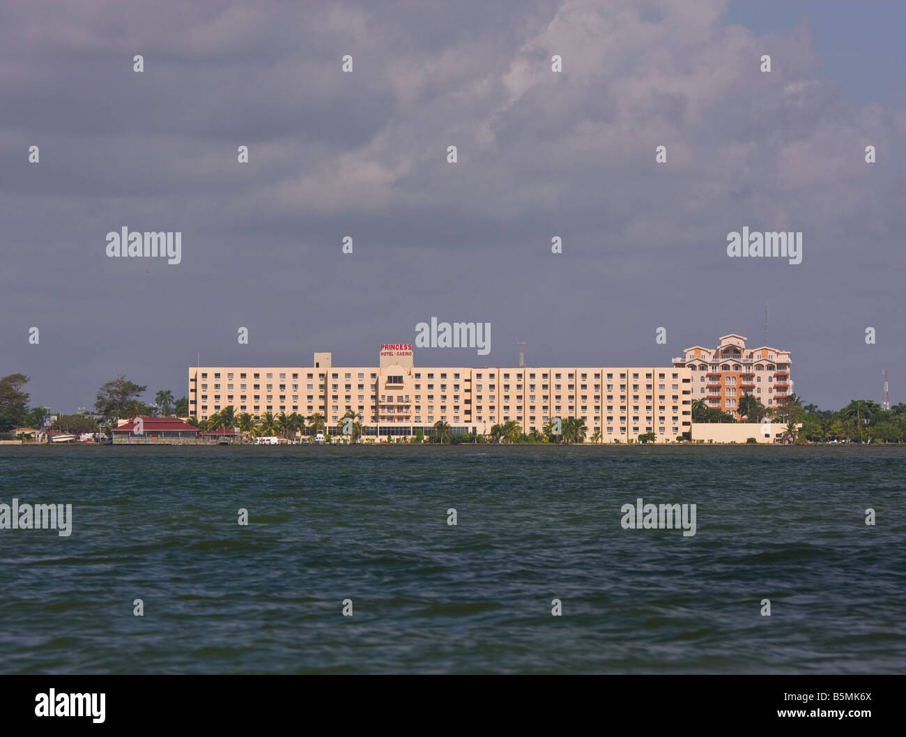 BELIZE CITY BELIZE Princess Hotel and Casino on waterfront Stock Photo ...
