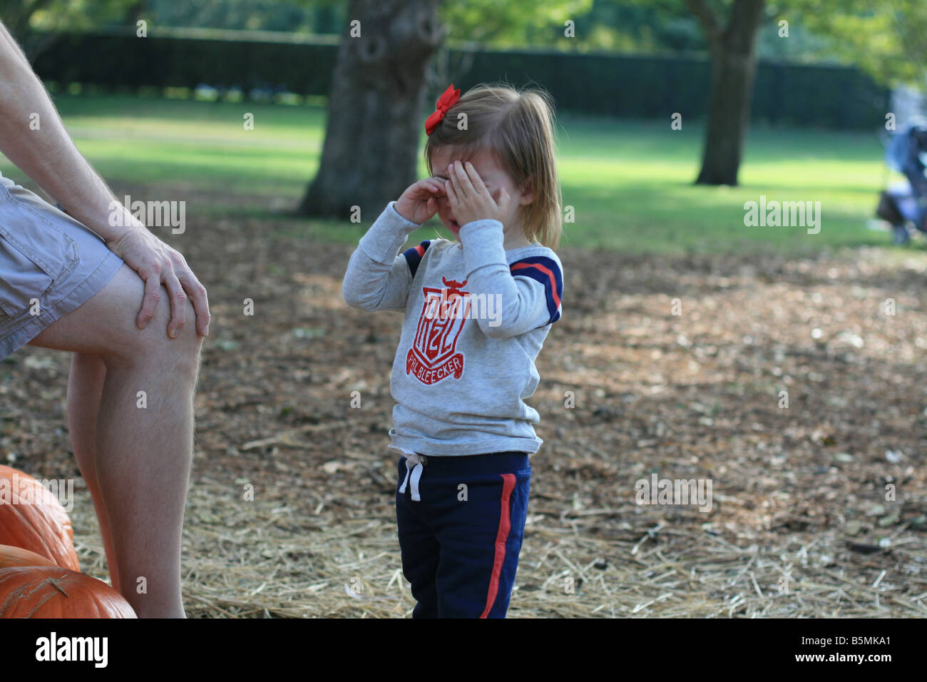 A 2-year old girl has a tantrum in front of her father Stock Photo - Alamy