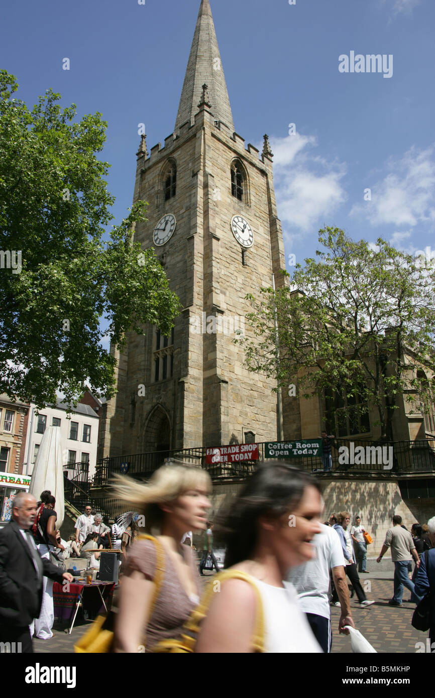 City of Nottingham, England. The medieval city centre Saint Peters ...