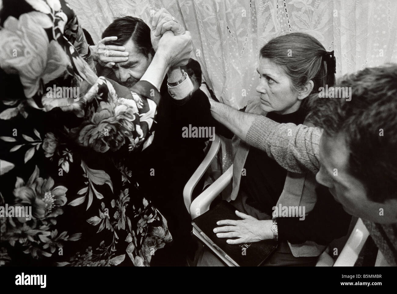 Members of the 'House of Prayer' a group of Christian pilgrims at a ...
