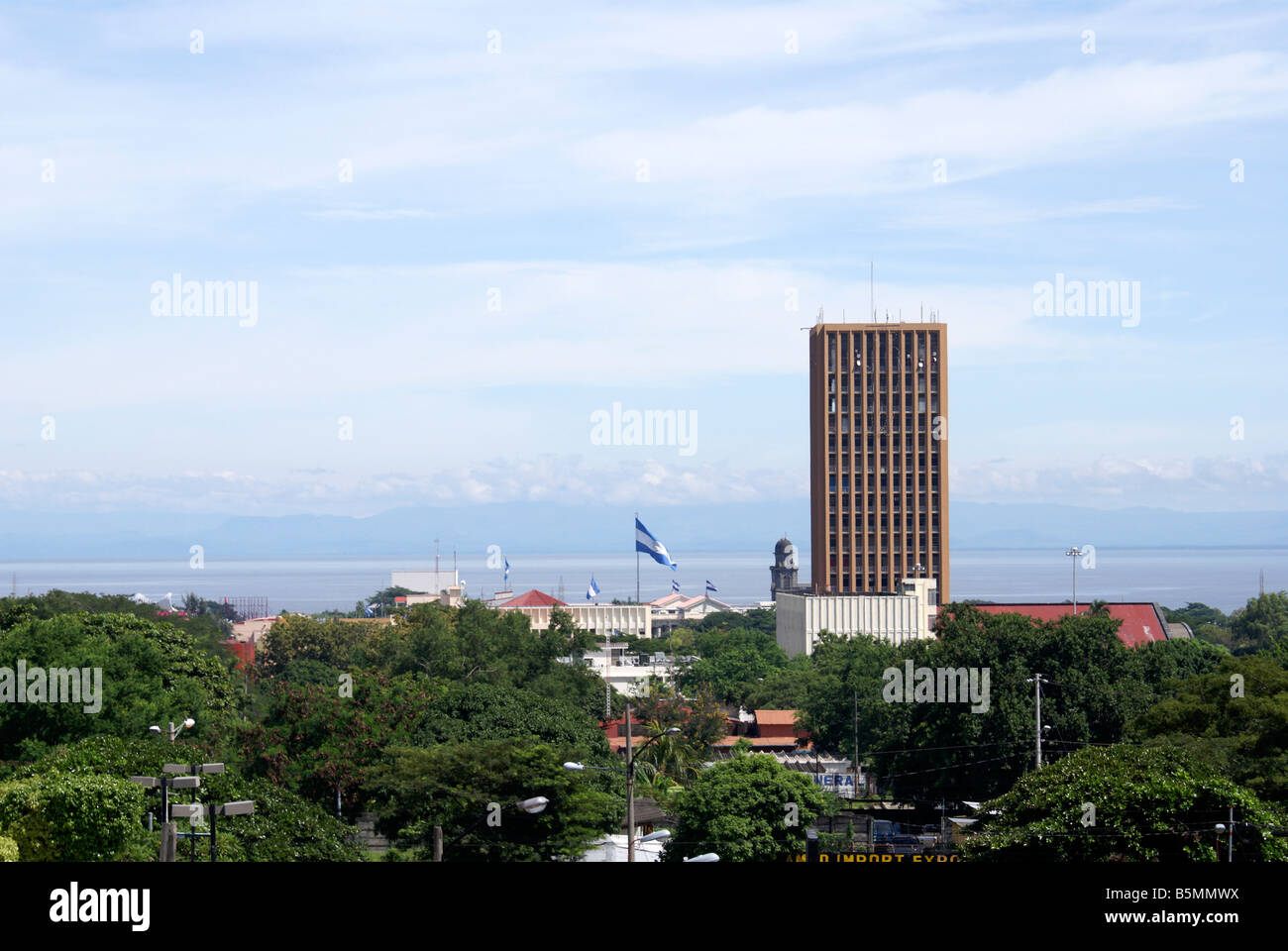 View of downtown Managua with Lake Managua in the background, Managua ...