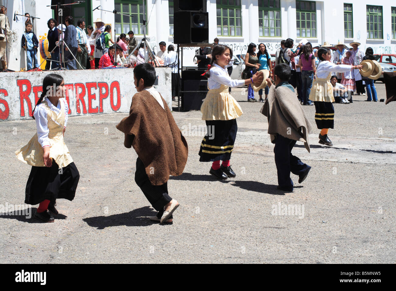 young traditional dancers Tunja Boyacá Colombia South America Stock ...