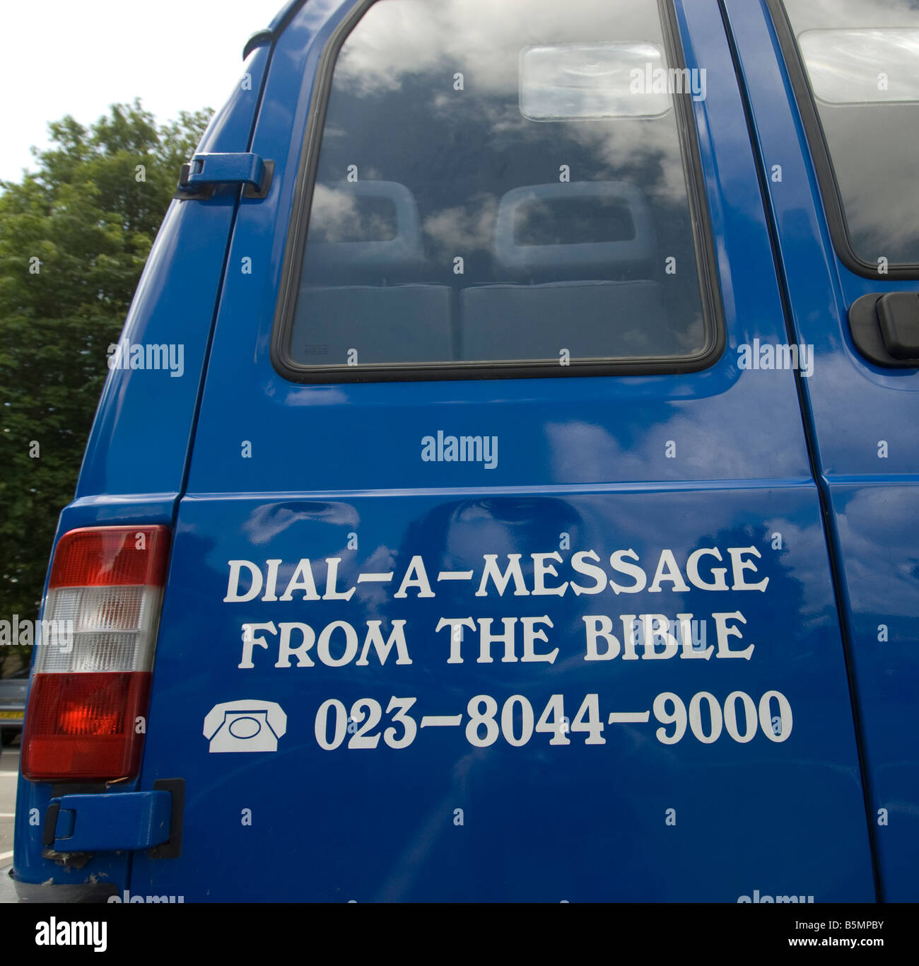 van with message from the bible Stock Photo - Alamy