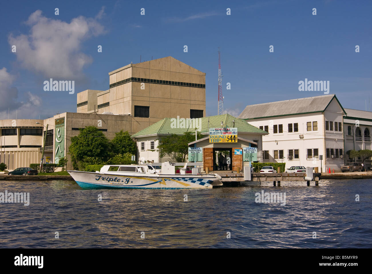 BELIZE CITY BELIZE Boats in Belize Harbor Stock Photo - Alamy