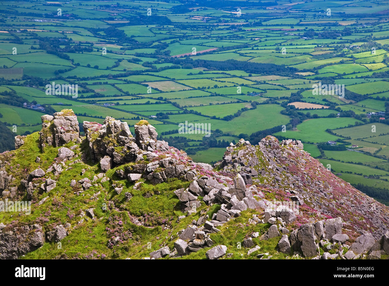 Pastoral Fields from above Coumshingaun Lake, Comeragh Mountains ...