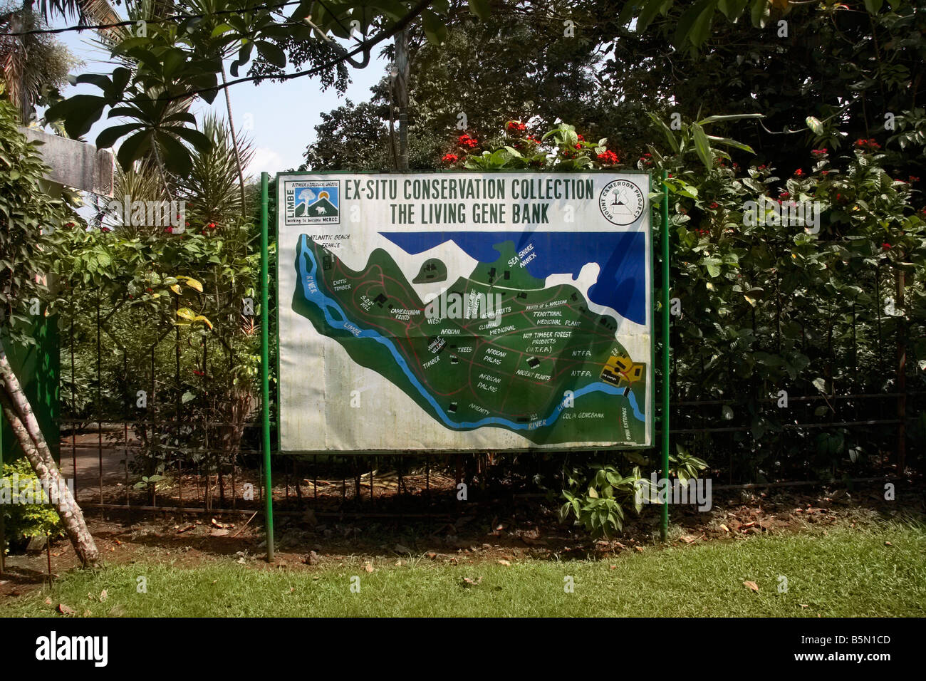 Information Map of Botanic Garden at Limbé Cameroon West Africa showing ...