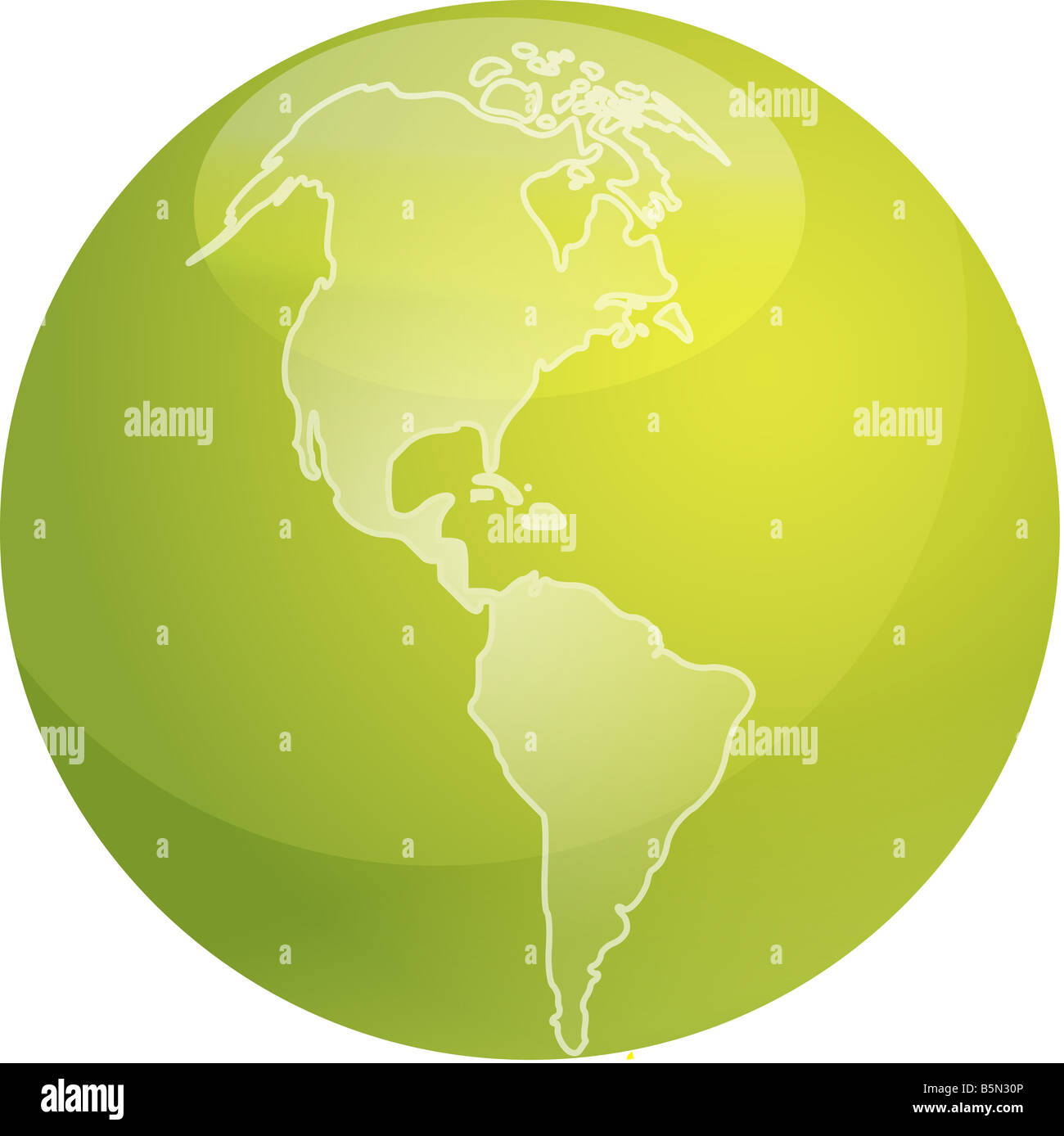 Map of the Americas on a glossy sphere Stock Photo - Alamy