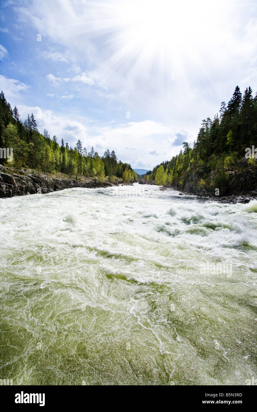 A nature landscape of river rapids in Norway Stock Photo - Alamy