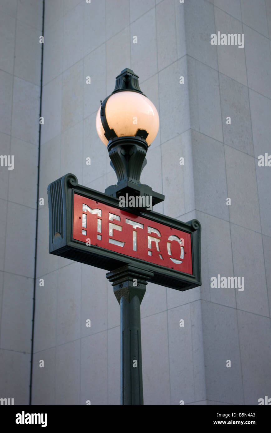 Modern metro sign in Paris Stock Photo - Alamy