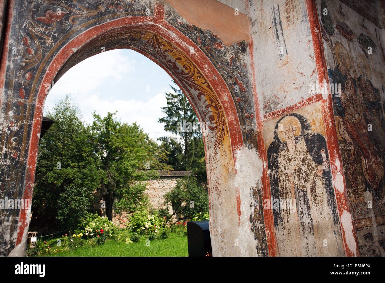 painted archway at moldovita monastery, romania Stock Photo - Alamy
