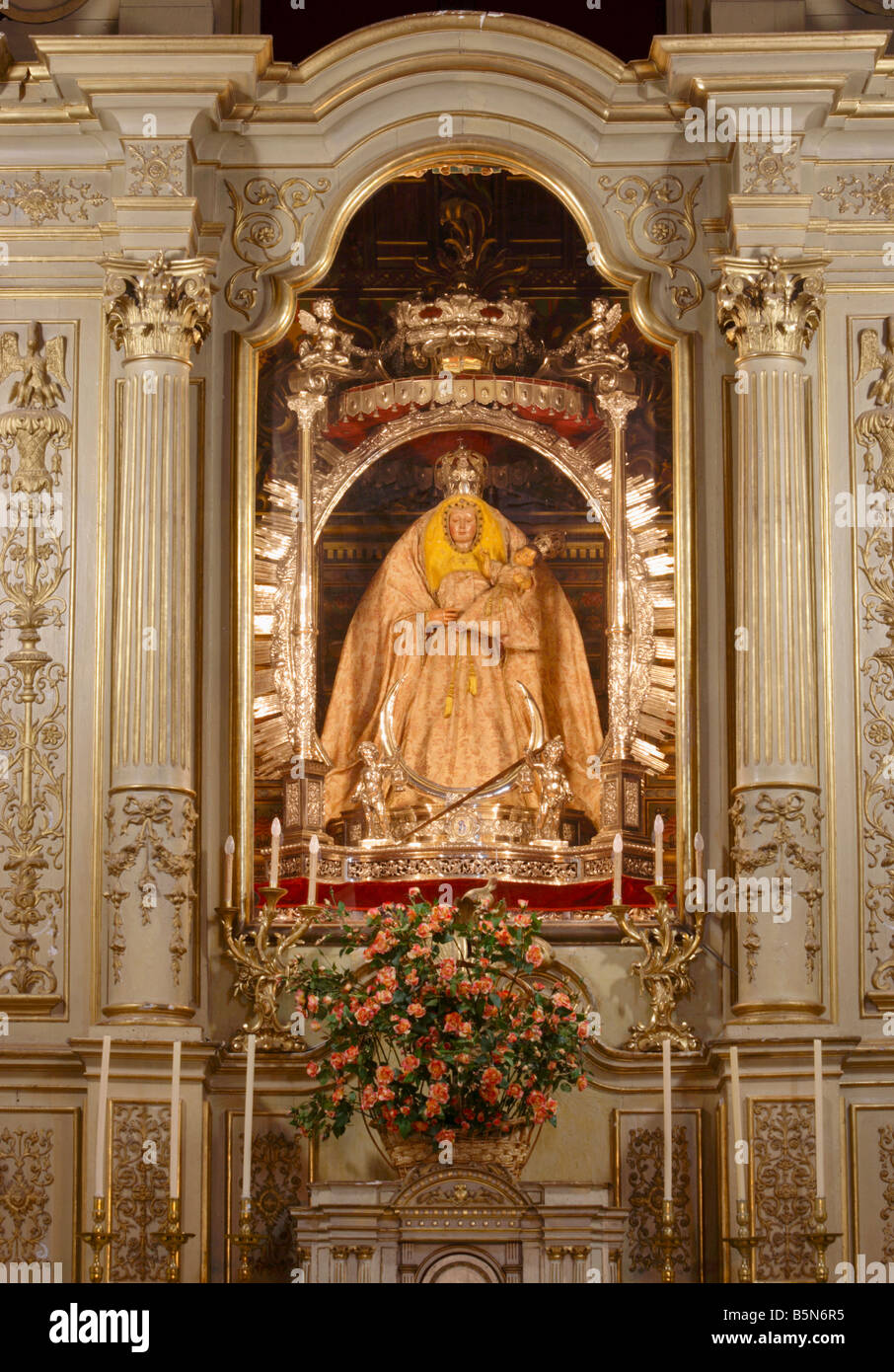 The virgin Santa Maria de Guia in Santa Maria de Guia church in Guia on ...