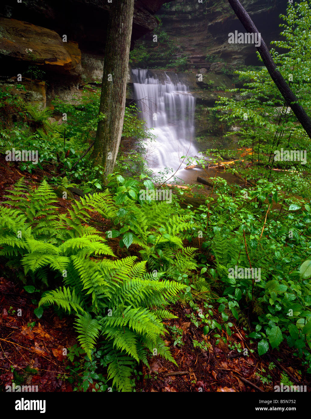 Falls over sandstone Old Man s Cave State Park Ohio Stock Photo - Alamy