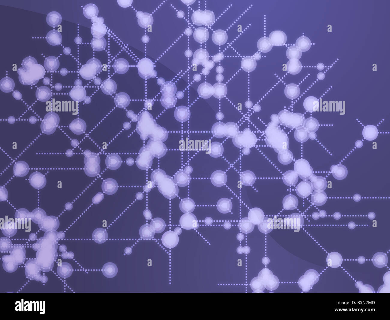 Abstract illustration of technical data nodes and flows Stock Photo - Alamy