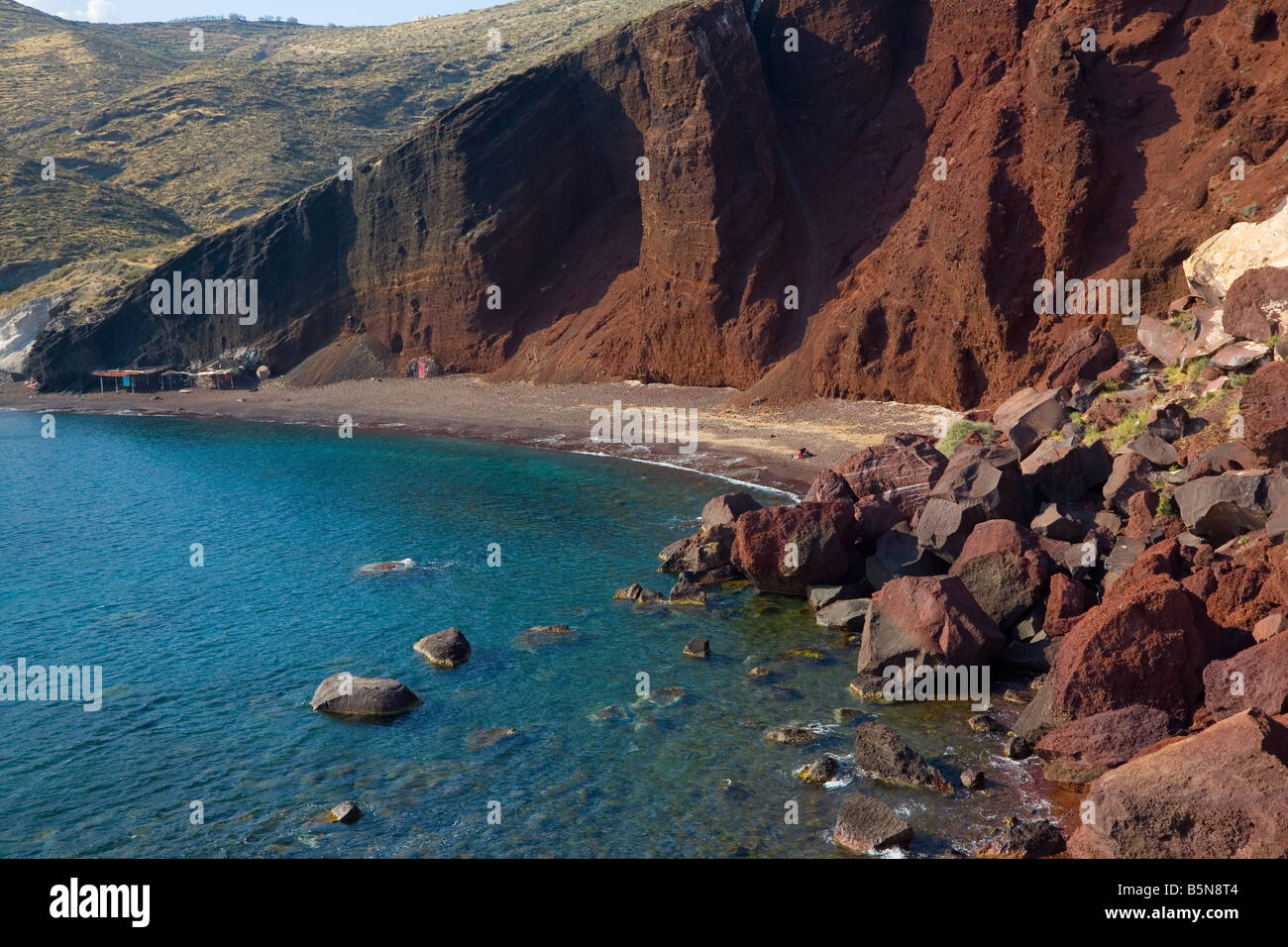 Red beach at Santorini Stock Photo - Alamy