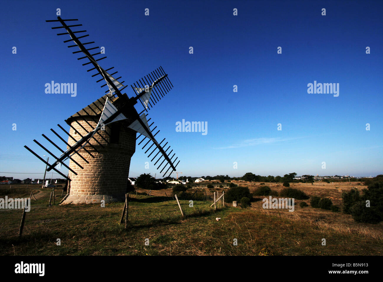 A restored windmill in France Stock Photo - Alamy